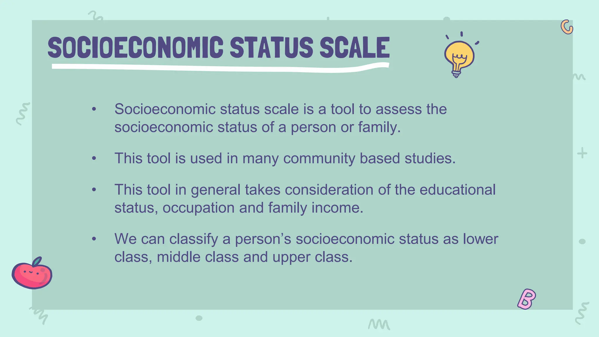 Socioeconomic Status Scale | Nursing Education | Juhin J | PDF | Stocks ...