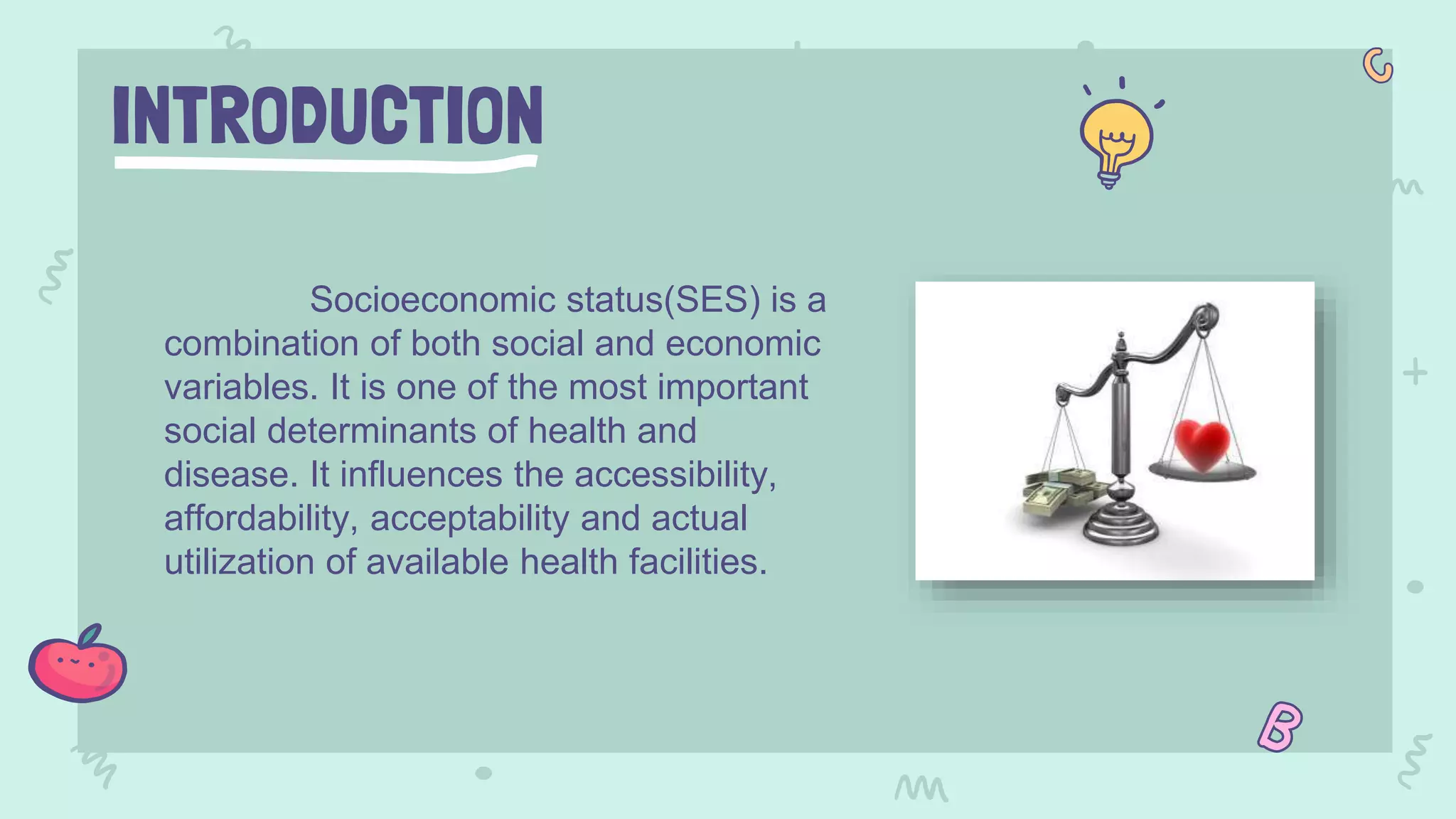 Socioeconomic Status Scale | Nursing Education | Juhin J | PDF