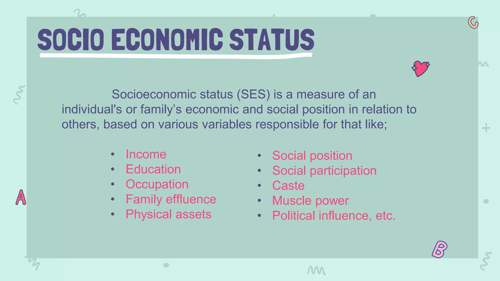Socioeconomic Status Scale | Nursing Education | Juhin J | PDF