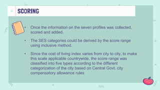 Socioeconomic Status Scale | Nursing Education | Juhin J | PDF