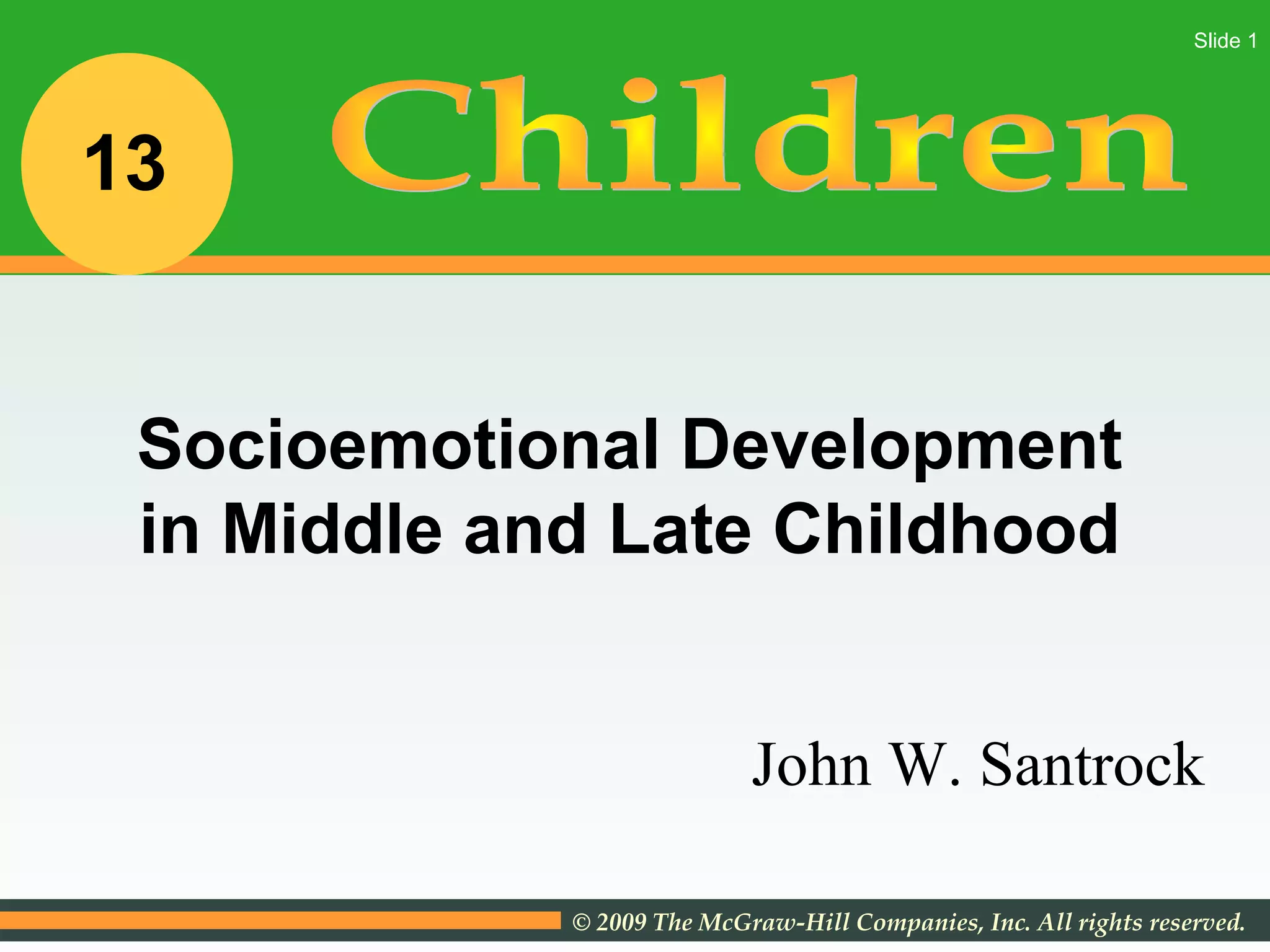 Socioemotional development in middle childhood | PPT