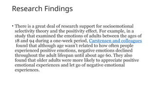 Socioemotional selectivity theory,research findings .pptx