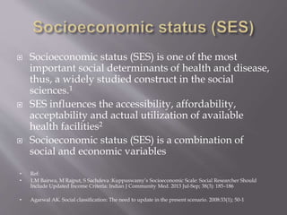 Socio eonomic status scale in India | PPTX