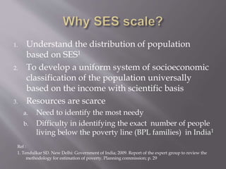 Socio eonomic status scale in India | PPTX
