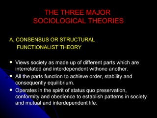 Socio lecture notes 2 (theories) | PPT