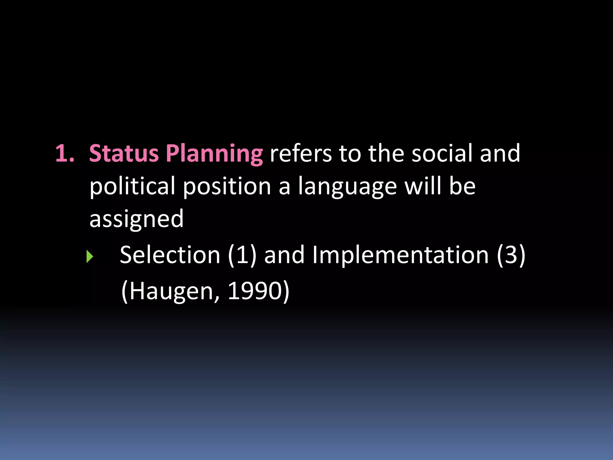 Language Planning and Language Policy | PPTX