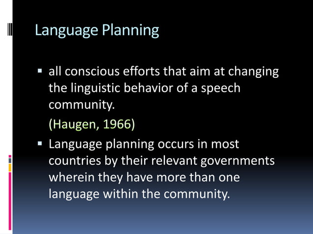 Language Planning and Language Policy | PPTX
