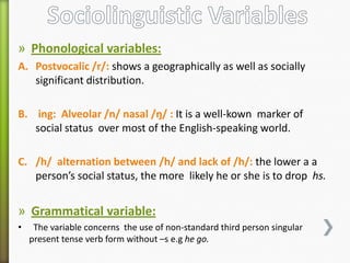Sociolinguistic Patterns | PPTX