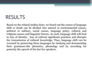 Language maintenance and shift | PPT
