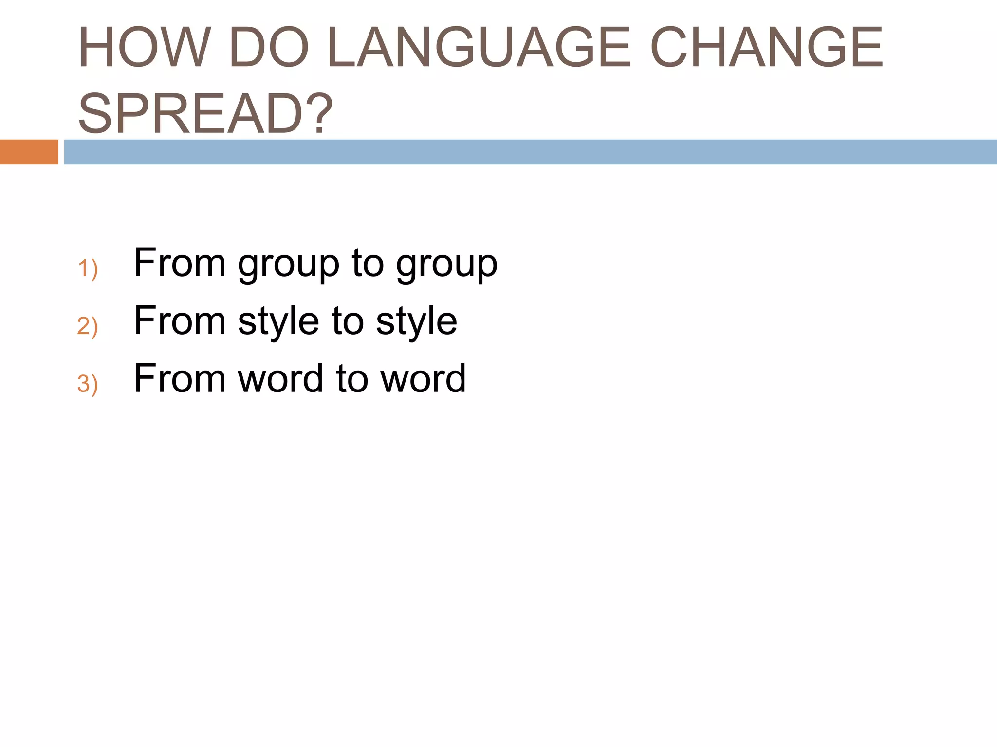 Sociolinguistics : Language Change | PPTX