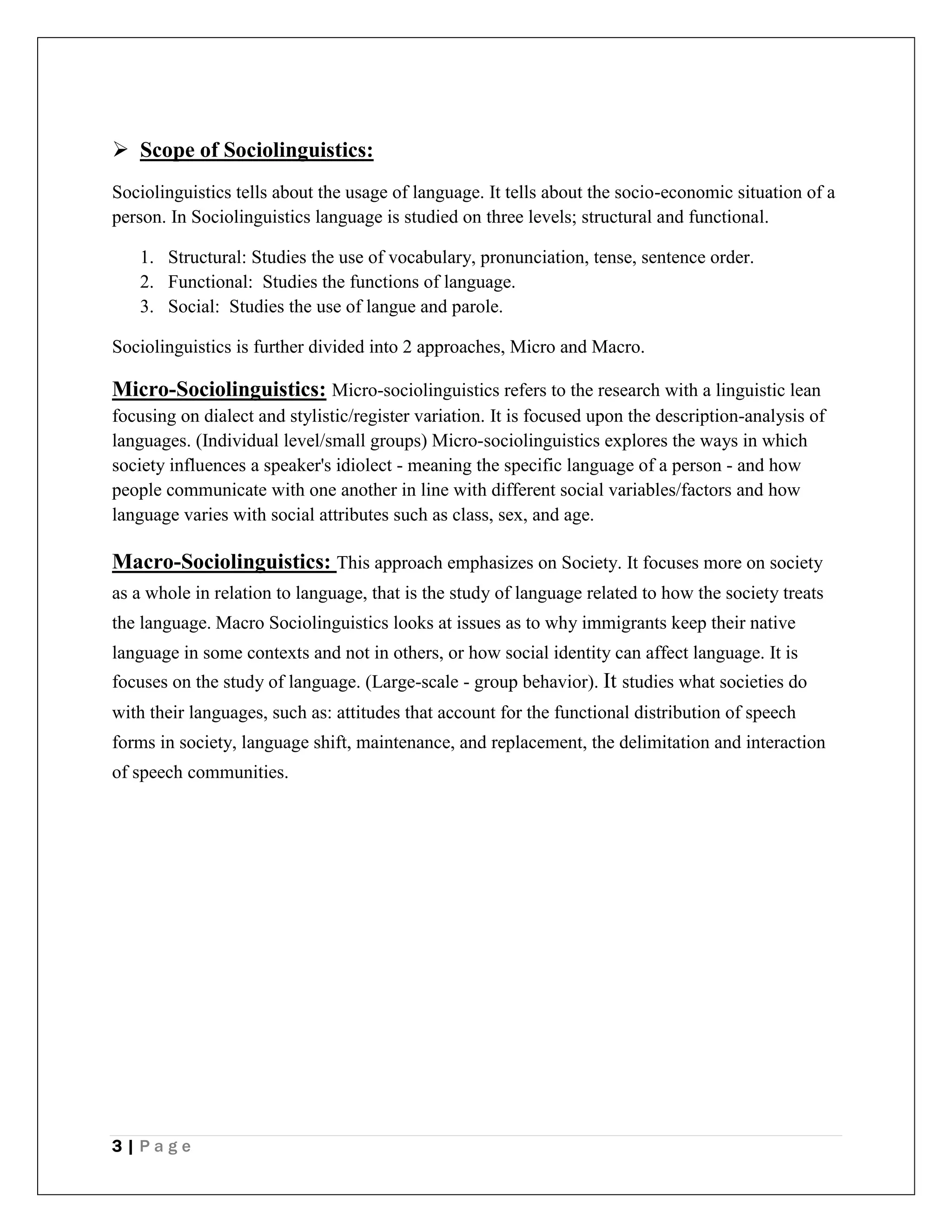 What is Sociolinguistics? Explain Its Scope and Origin. BS. English (4th Semester) The Women ...