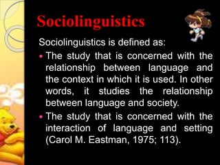 Sociolinguistics | PPTX