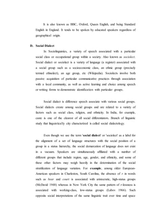 Sociolinguistics (Paper) | DOCX