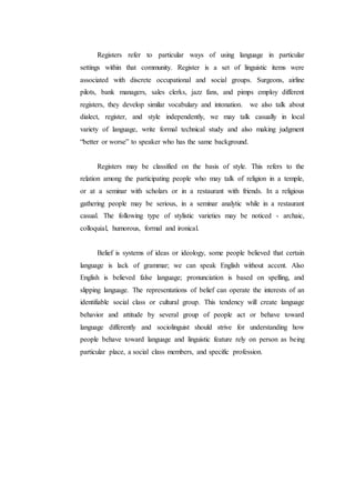 Sociolinguistics (Paper) | DOCX