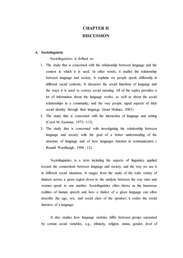Sociolinguistics (Paper) | DOCX