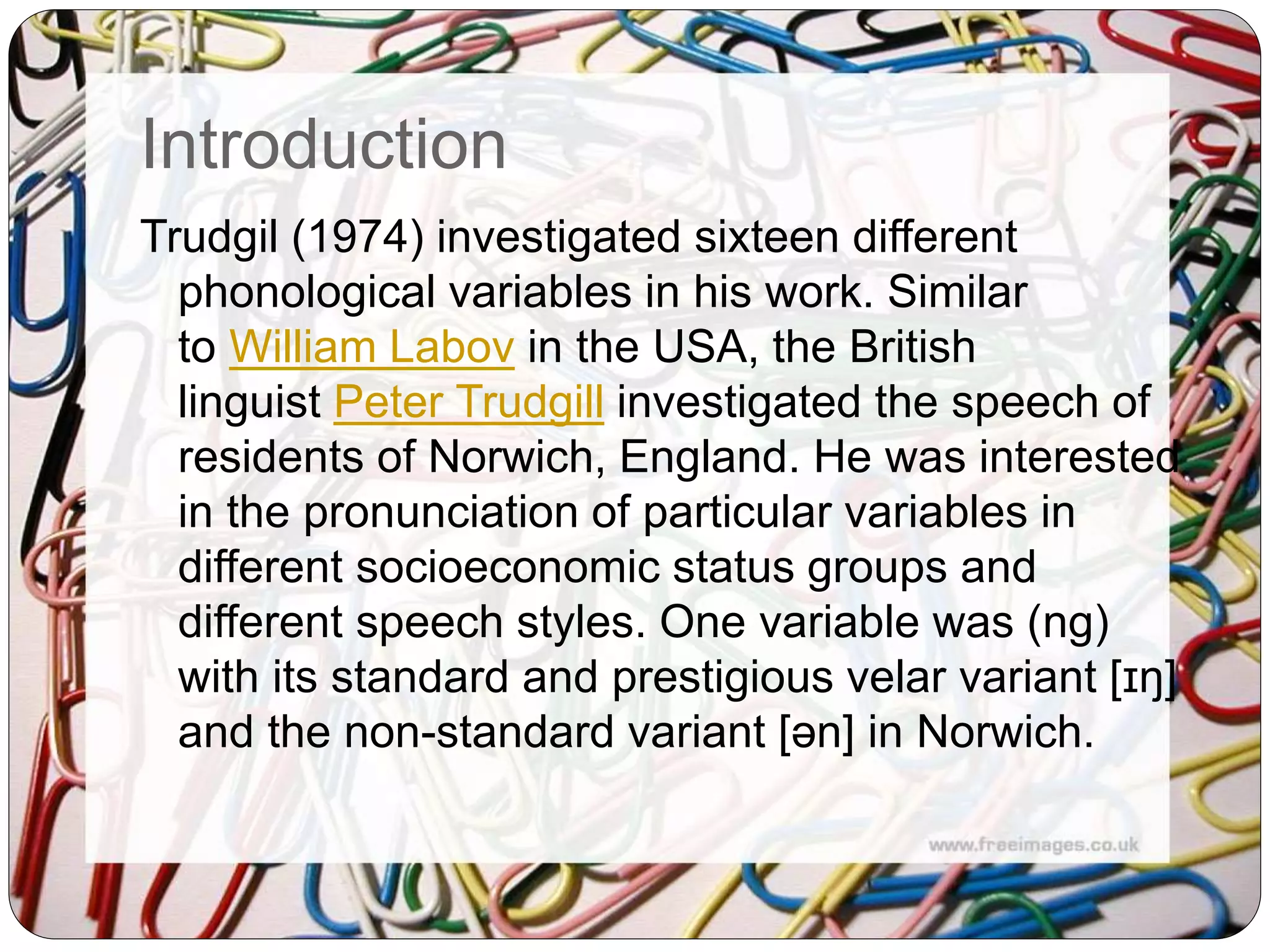 Trudgill Study(Norwich study ) | PPTX