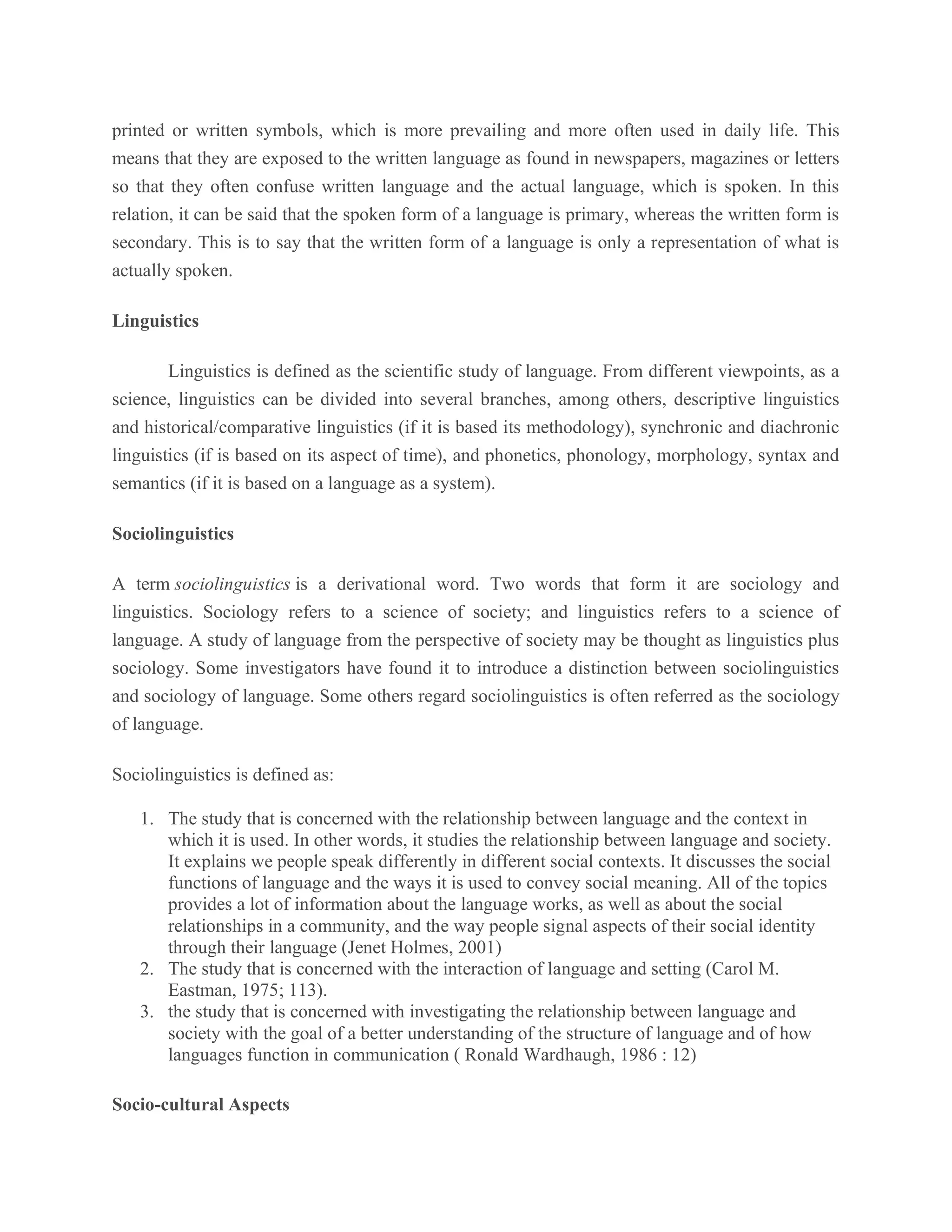 Sociolinguistics | PDF