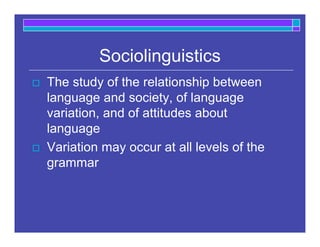 Sociolinguistics | PPT