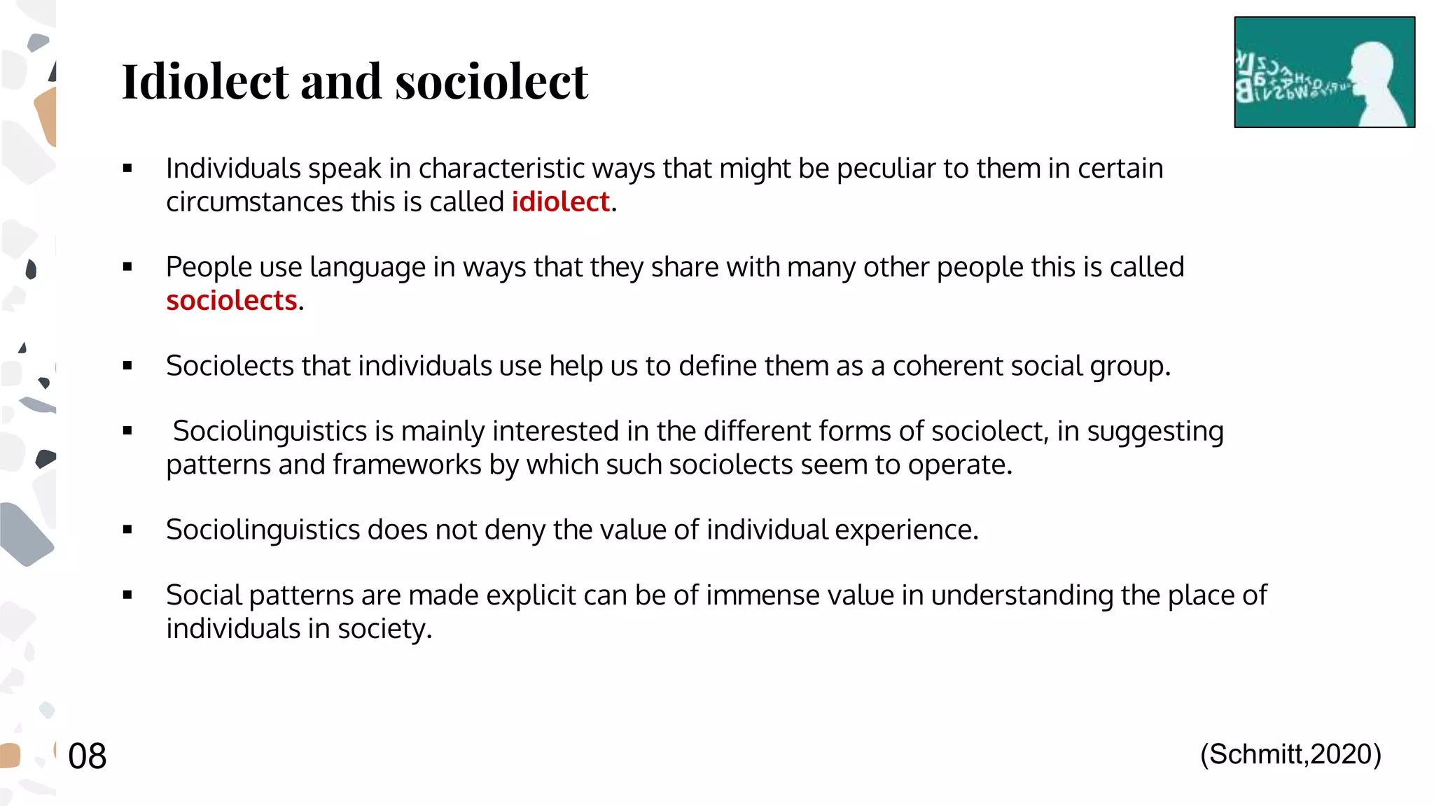 Sociolinguistics, ch 9 | PPTX
