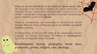 An introduction to sociolinguistics (variation) | PDF