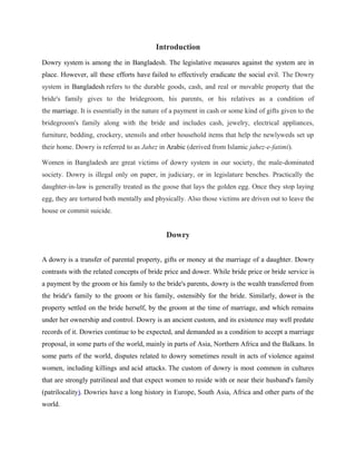 Dowry system of Bangladesh | DOC