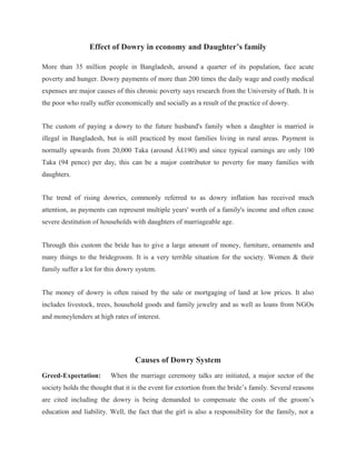 Dowry system of Bangladesh | DOC