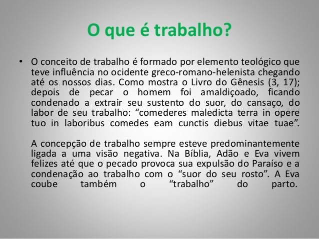Sociologia - O que é trabalho?