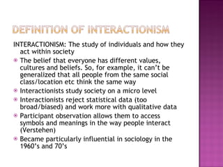 Sociological Explainations of Crime: Interactionism | PPT