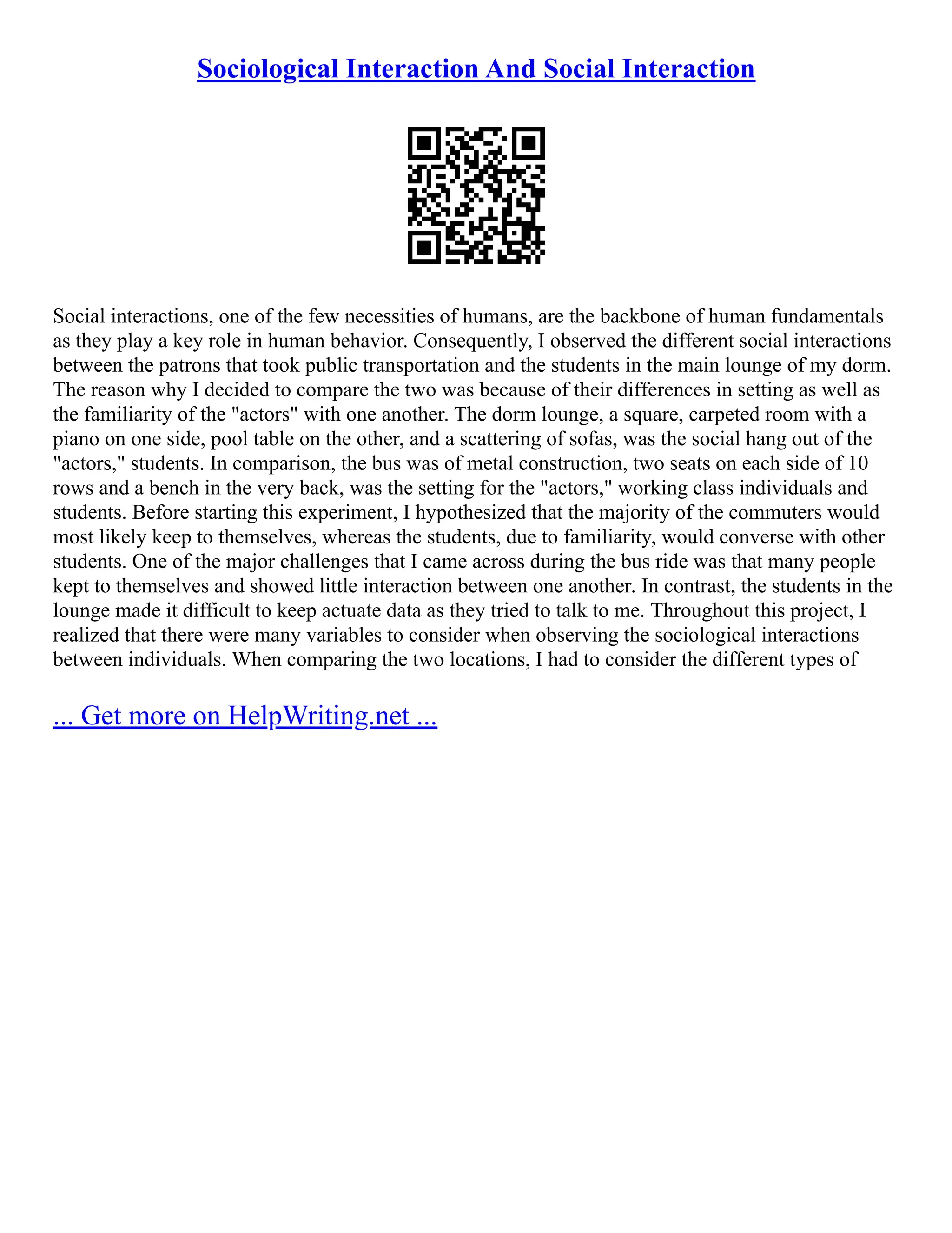 Sociological Interaction And Social Interaction | PDF