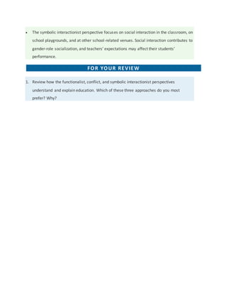 Sociological perspective on education | DOCX