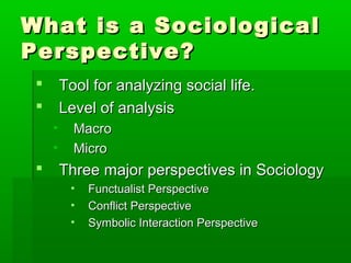 Sociological perspectives | PPT