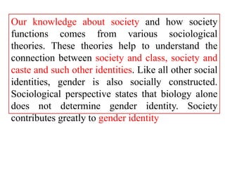 Sociological perspectives of gender | PPTX