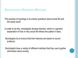 Sociological research methods | PPTX