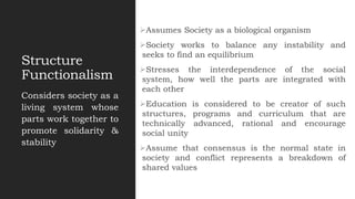 Sociological Theories in Education | PPTX