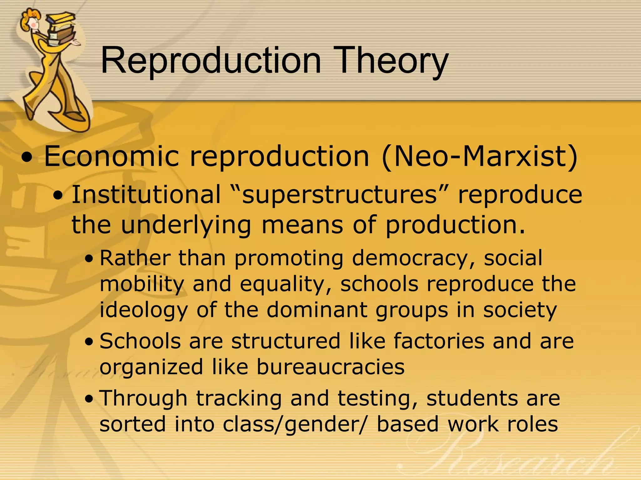 Sociological theories of education (transmission) | PPT