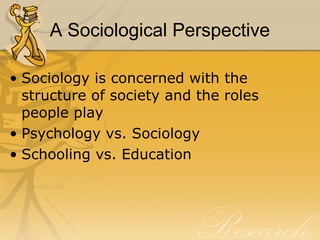 Sociological theories of education (transmission) | PPT