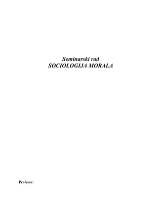 Sociologija morala | PDF