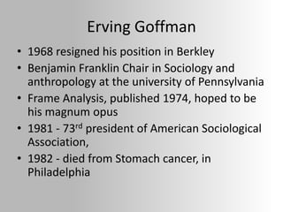 Sociologist Erving Goffman | PPTX