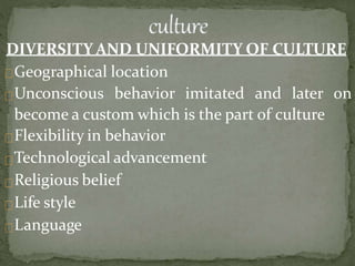 CULTURE- SOCIOLOGY | PPTX
