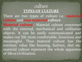 CULTURE- SOCIOLOGY | PPTX