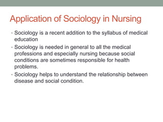 Introduction to Sociology, Sociology in Healthcare | PPT