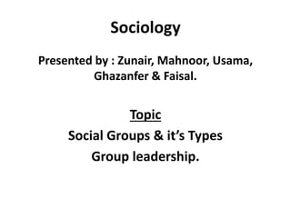 Social Groups In Sociology | Pptx