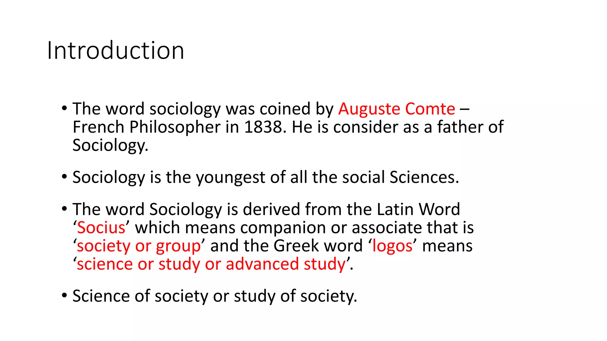 Introduction to Sociology | PPTX
