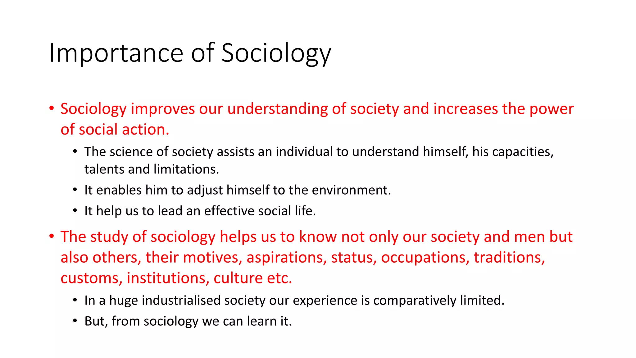 Introduction to Sociology | PPTX | Science