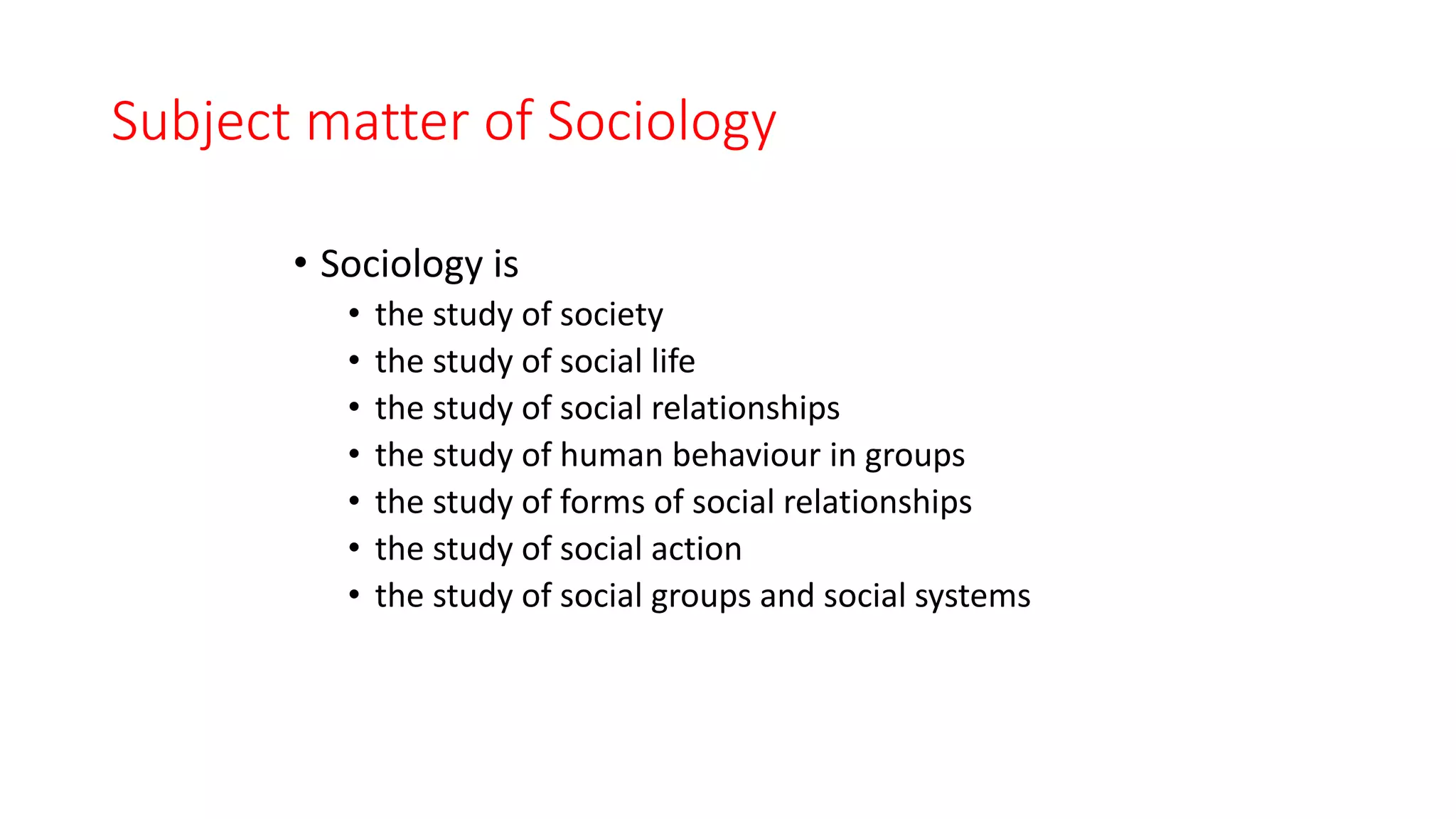 Introduction to Sociology | PPTX