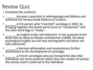 Understanding Culture, Society and Politics | PPTX