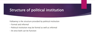 Social , Economic and Public Institution | PPTX