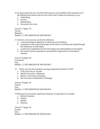 Sociology for Everyone 1st Edition Ravelli Test Bank | PDF