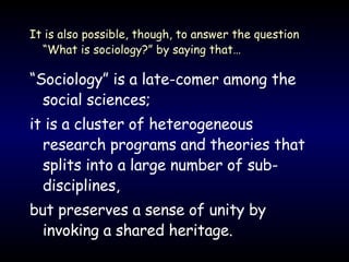 Sociology, the science - a brief outline | PPT | Science