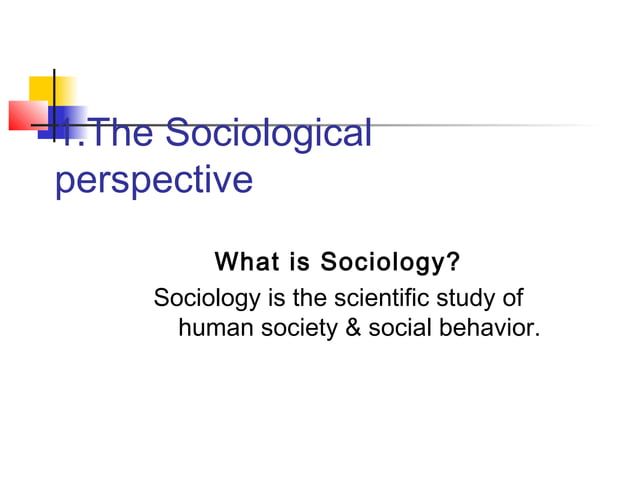Sociology the sociological perspective | PPT